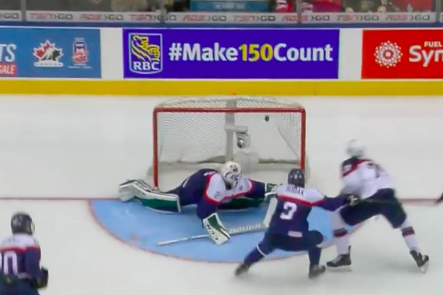 USA’s Tage Thompson shows off spectacular hands with spinning tally at ...