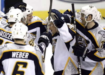 Kimmo Timonen's power-play marker in OT gives Predators 2-1 win over Blues