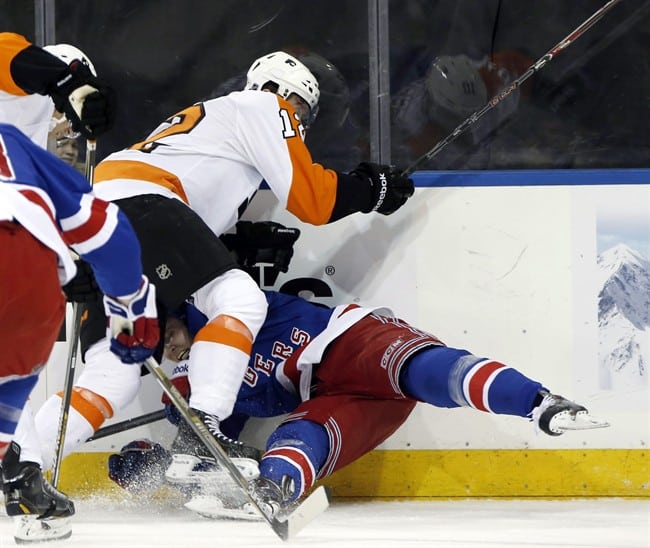 Flyers rally from 2 goals down, beat Rangers 4-2 with Emery in net to ...