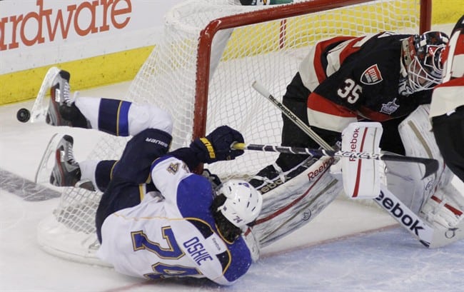 The Hockey News - David Perron scores twice, Brian Elliott stops 28 as ...