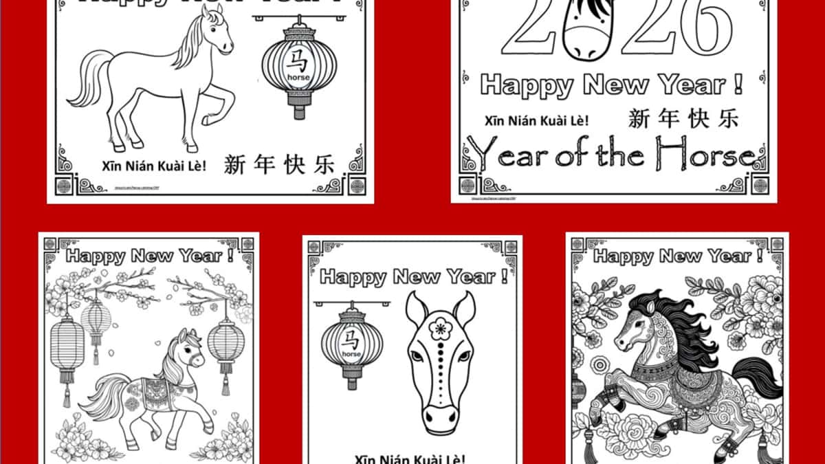 year of the horse coloring page