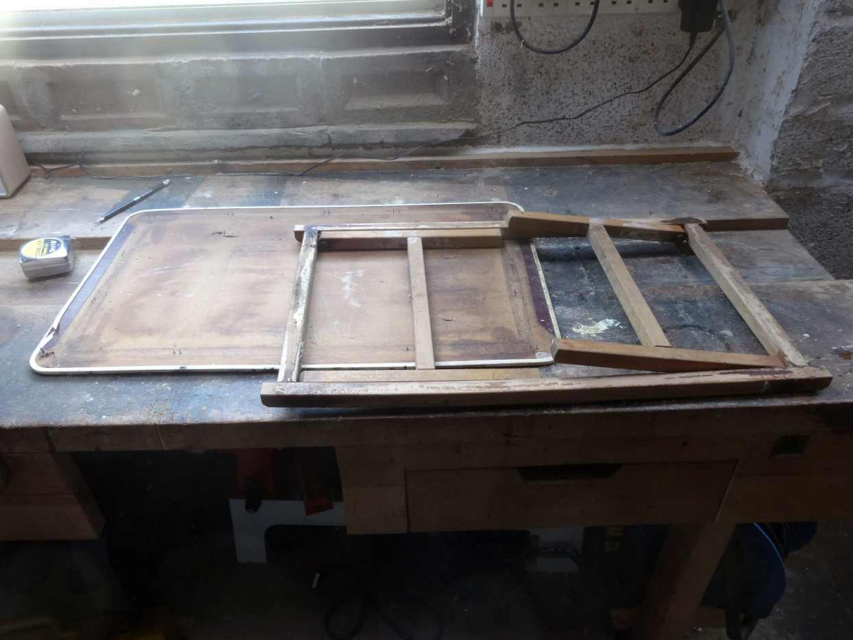 Upcycling Folding Bed Table from Hardboard Top to Solid Pine Wood Table ...