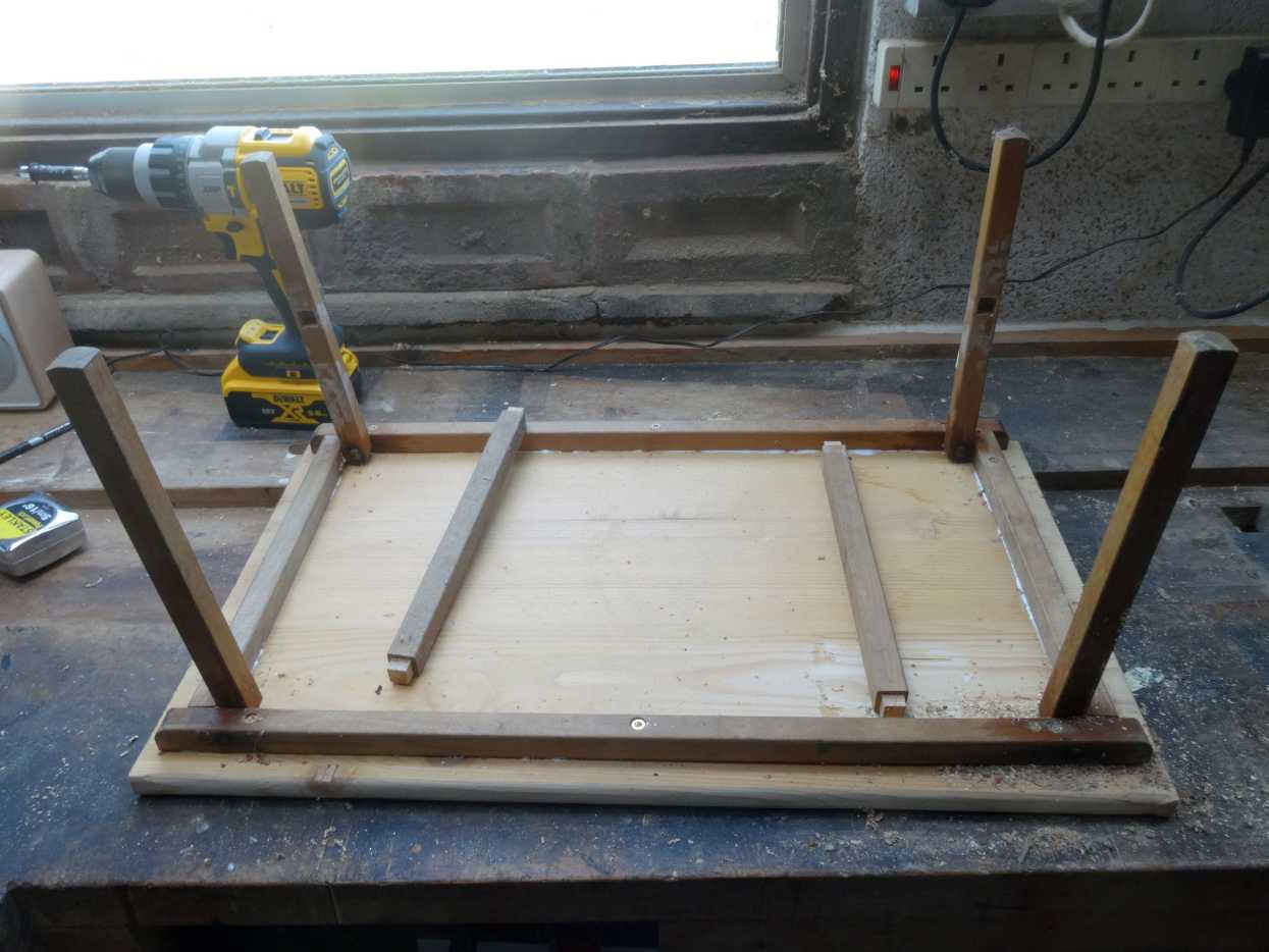 Upcycling Folding Bed Table from Hardboard Top to Solid Pine Wood Table ...