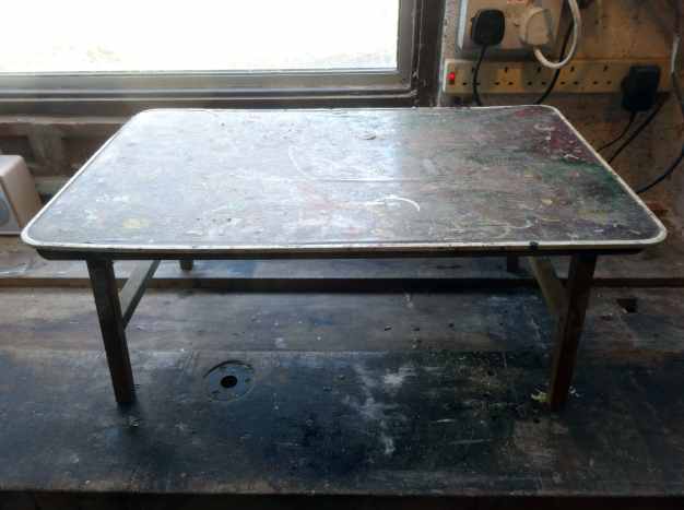 Upcycling Folding Bed Table from Hardboard Top to Solid Pine Wood Table ...