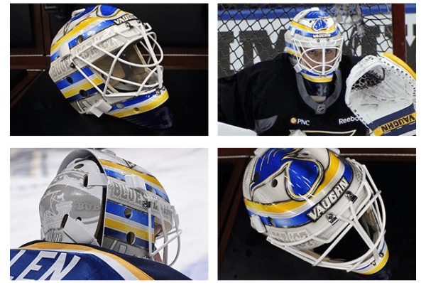 Blues’ Jake Allen rocking new ‘old-school’ mask design