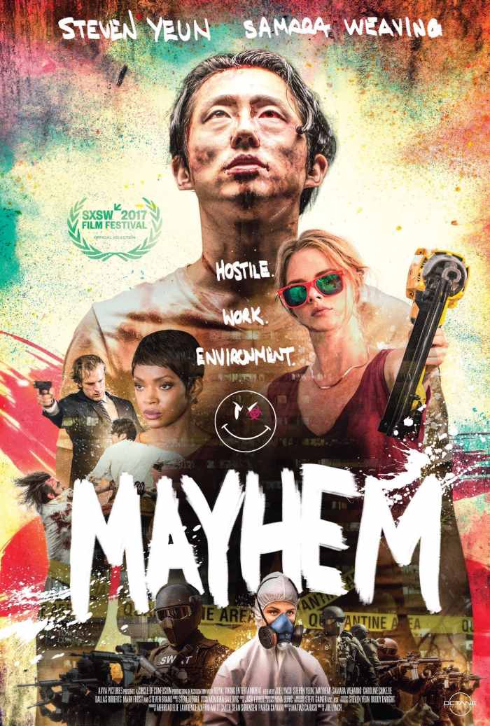'Mayhem' (2017) Movie Review (Starring Steven Yuen and Samara Weaving ...