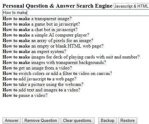 How to Make a Personal Question & Answer Search Engine in HTML ...