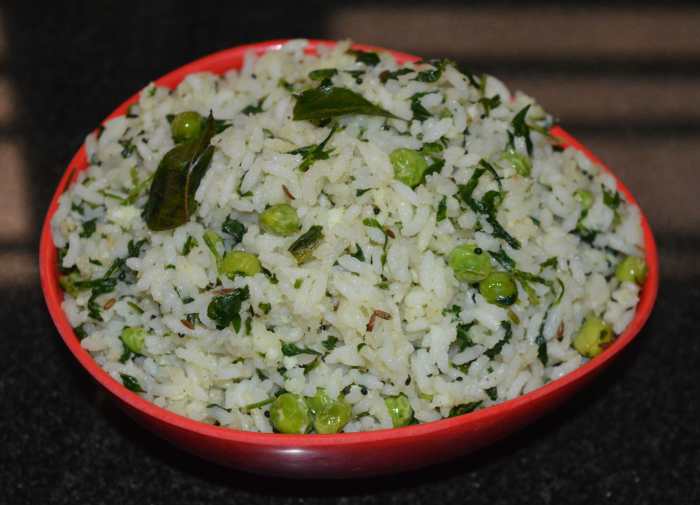 Fenugreek Leaf Rice With Fresh Peas (Methi Rice) Recipe - Delishably