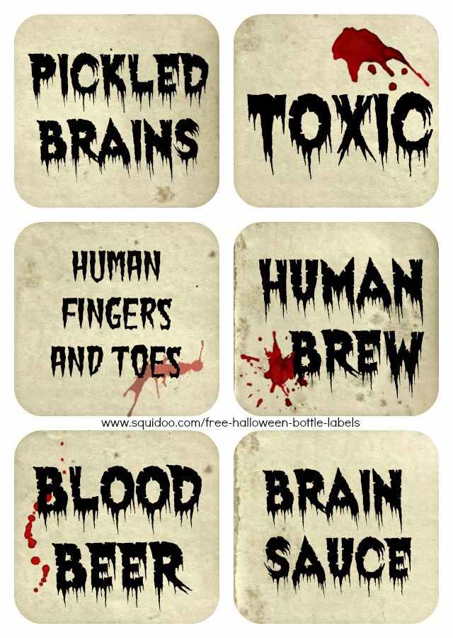Free Printable Halloween Bottle Labels and Potion Labels - HubPages