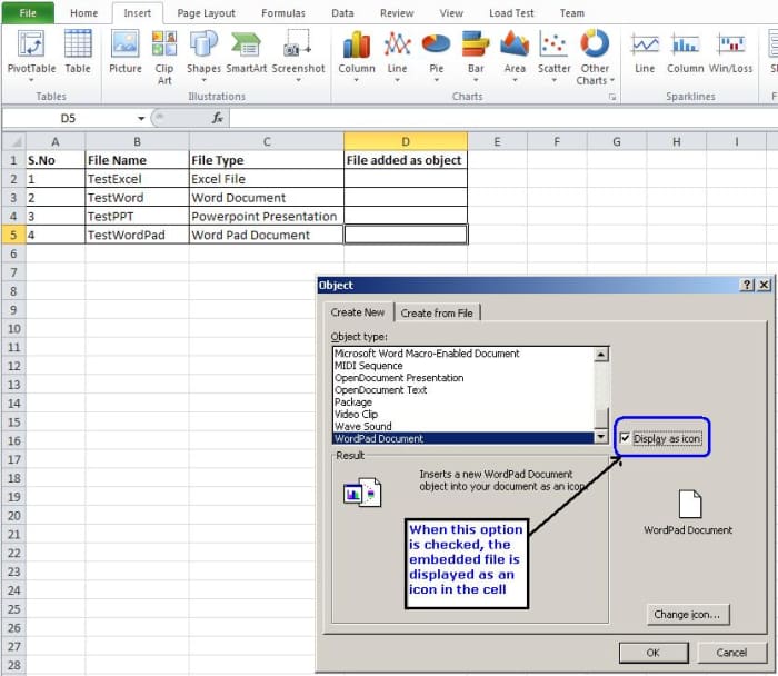 How To Embed A File As An Object In A Microsoft Excel