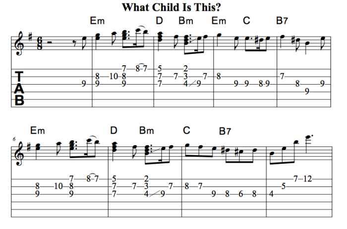 Easy Guitar Christmas Songs • What Child Is This? (Greensleeves ...