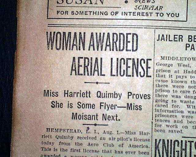 The First American Female Pilot, Harriet Quimby - HubPages