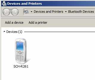 Connecting the Samsung Chrono SCH-R261 to a PC with a Bluetooth ...
