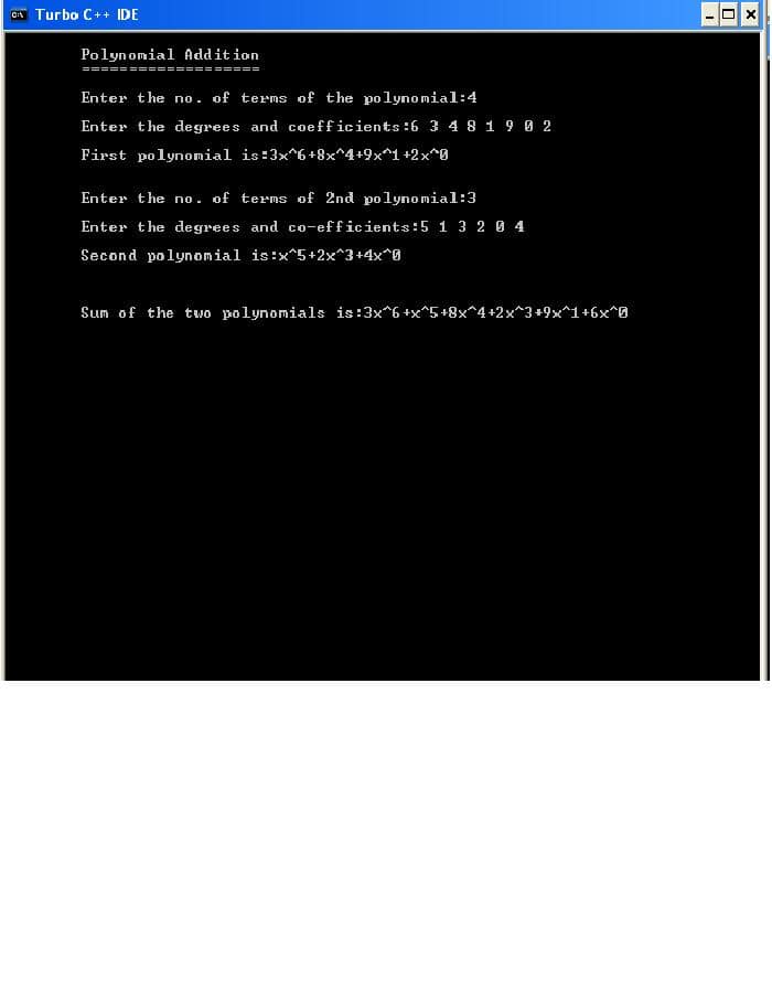 C Program Code for Addition of Two Polynomials using Arrays - HubPages