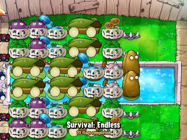 Plants Vs Zombies Survival Endless 200 Flags and Beyond | Cobless Setup ...