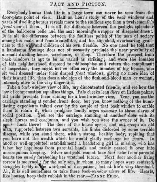 Fanny Fern 1811-1872: Famous American 19th Century Woman Newspaper ...