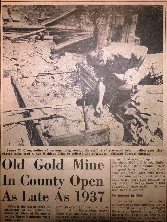 Gold Mining in Michigan’s Upper Peninsula: Old Gold Mine Open As Late ...