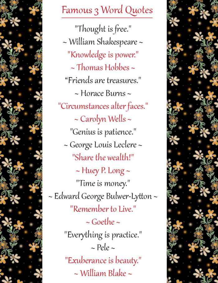 Inspire Yourself With 3 Word Quotes - HubPages