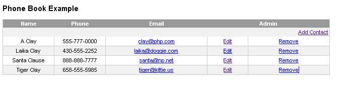 Simple PHP web based address book using MySql - HubPages