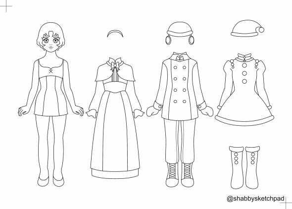 Paper Dolls Coloring Page - HubPages