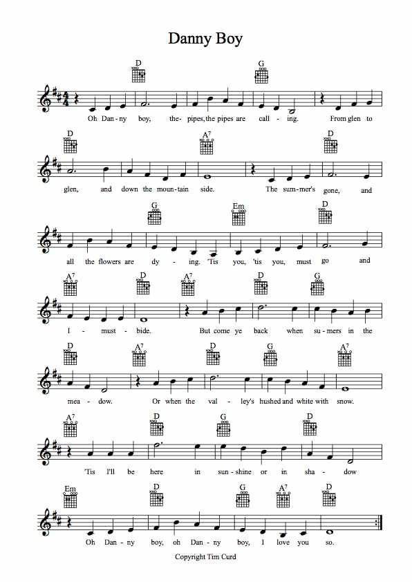 Danny Boy Free Guitar Music Pdf - HubPages