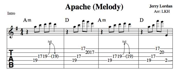 Surf Guitar Lesson • Apache • Jørgen Ingmann • Chords, Note For Note ...