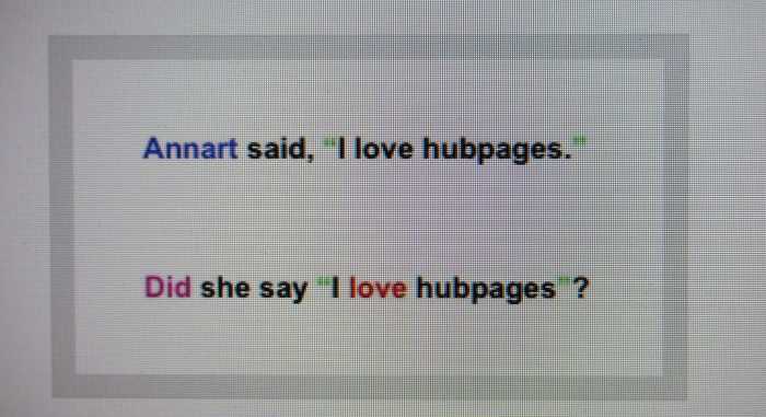 Quotation Marks and Where to Place Them; Sequence of Words for Meaning ...