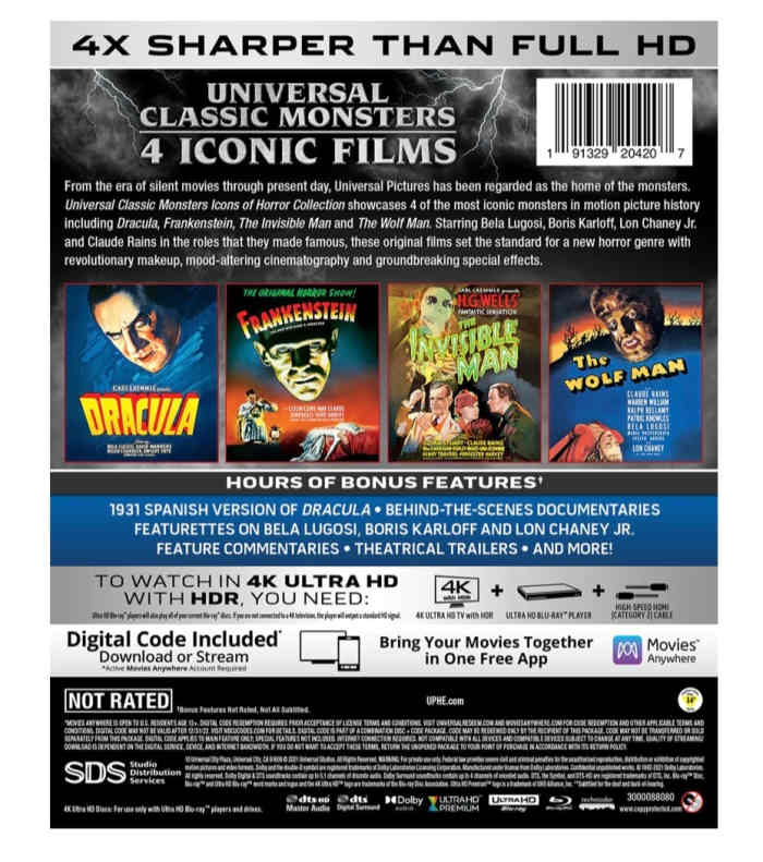 The Universal Classic Monsters Icons Of Horror Collection Is 4K Horror ...