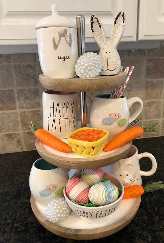 45+ Super Adorable Easter Tiered Tray Ideas that will have you Hopping ...