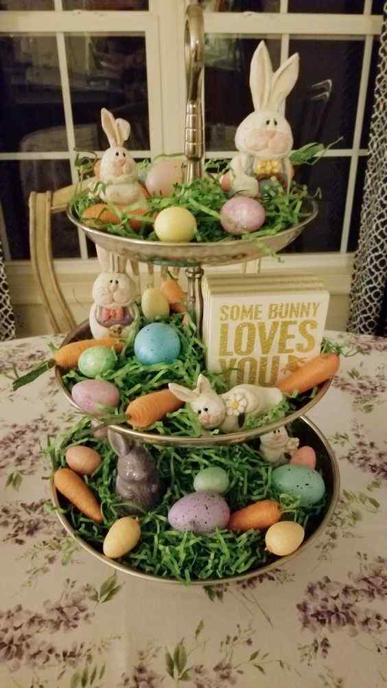 45+ Super Adorable Easter Tiered Tray Ideas that will have you Hopping ...