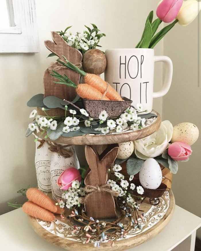 45+ Super Adorable Easter Tiered Tray Ideas that will have you Hopping ...