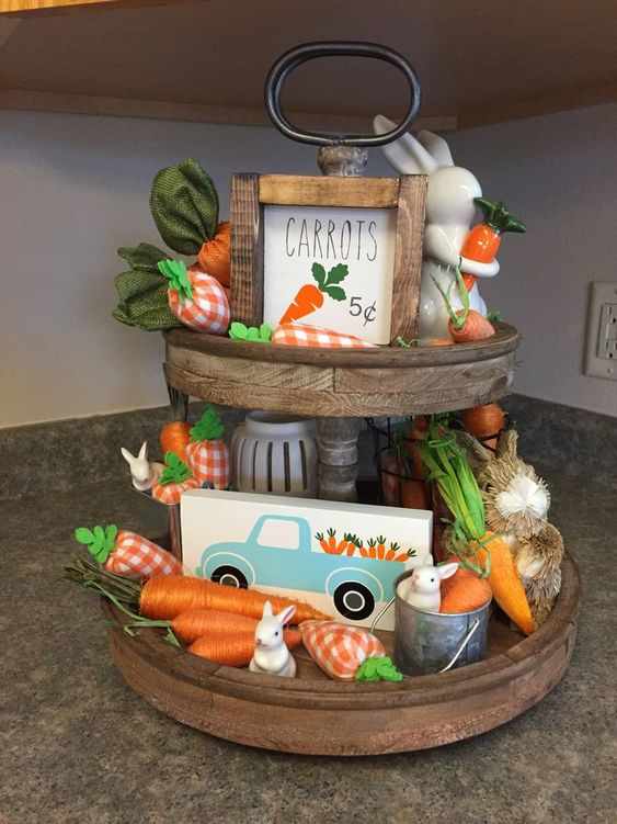 45+ Super Adorable Easter Tiered Tray Ideas that will have you Hopping ...