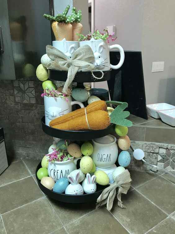 45+ Super Adorable Easter Tiered Tray Ideas that will have you Hopping ...