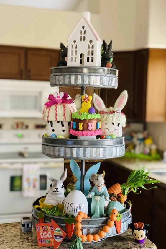 45+ Super Adorable Easter Tiered Tray Ideas that will have you Hopping ...