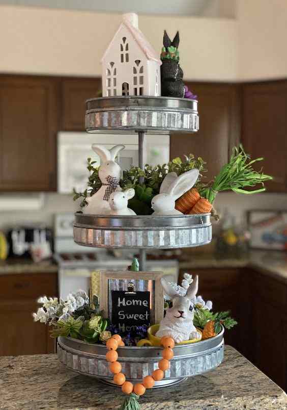45+ Super Adorable Easter Tiered Tray Ideas that will have you Hopping ...