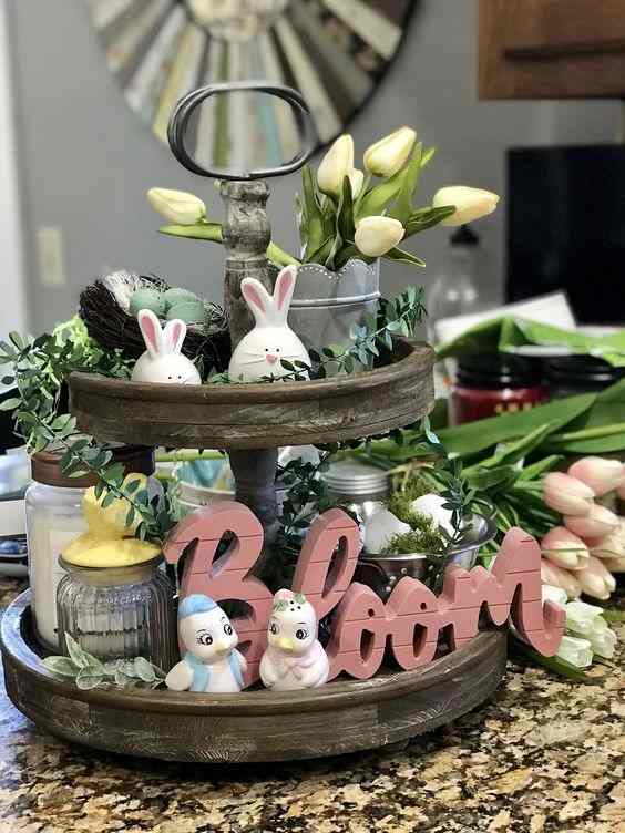 45+ Super Adorable Easter Tiered Tray Ideas that will have you Hopping ...