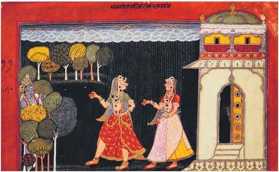 Abhisarika Nayika, Rasamanjari , Basohli Painting, Pahari Style - HubPages