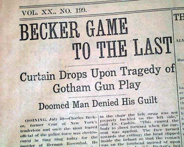 Only Policeman Ever Executed In U.S., Lt. Charles Becker - HubPages
