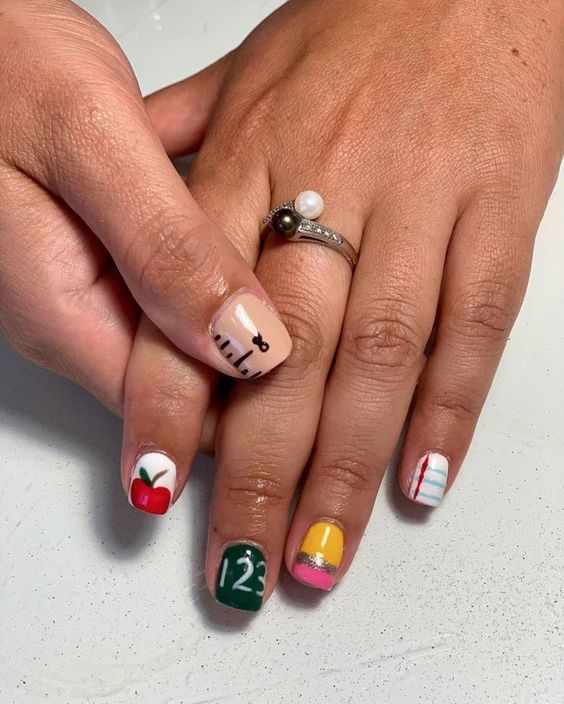 30+ Cute Back to School Nail Art for Girls - HubPages