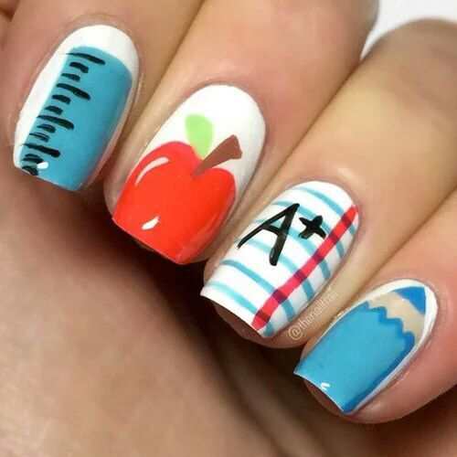 30+ Cute Back to School Nail Art for Girls - HubPages
