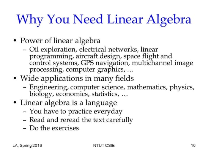 Importance Of Linear Algebra In Computer Science HubPages