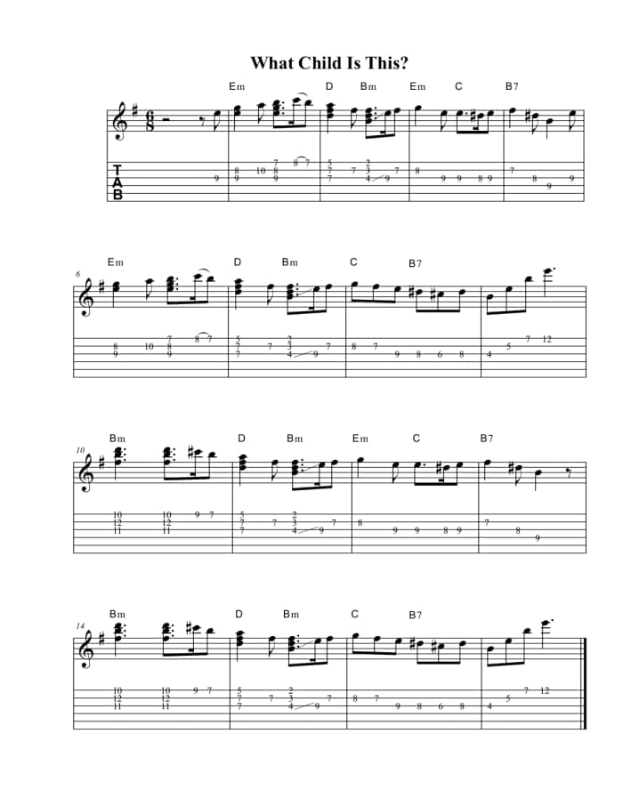 Easy Guitar Christmas Songs • What Child Is This? (Greensleeves ...