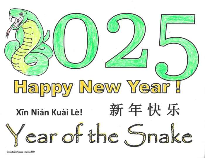 Printable Coloring Pages for Chinese New Year: "Year of the Snake ...