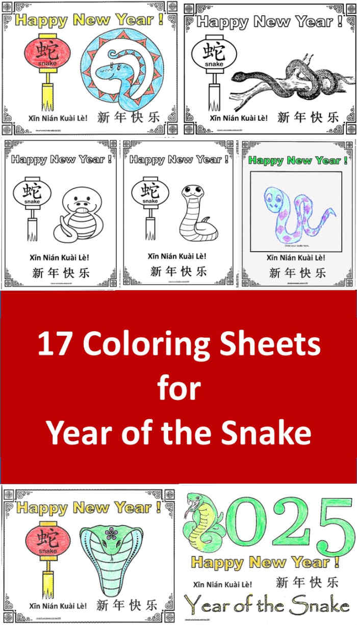 Printable Coloring Pages for Chinese New Year: "Year of the Snake ...