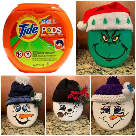 35+ Creative Laundry Pod Container Crafts for Halloween, Christmas and ...