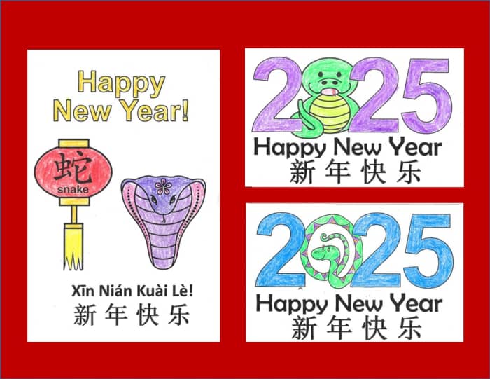 Printable Children's Craft Greeting Cards to Color for the Year of the ...