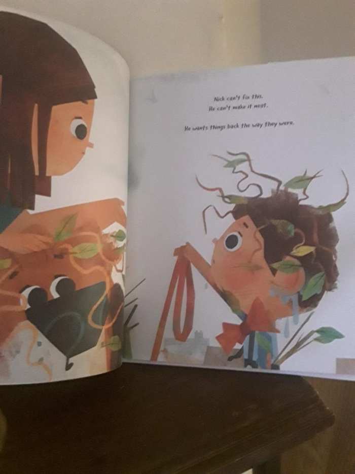Messy in the Form of a Dog Challenges a Young Boy in Humorous Picture ...