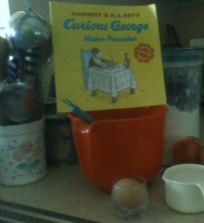 Making Apple Pancakes with the Recipe from "Curious George Makes ...
