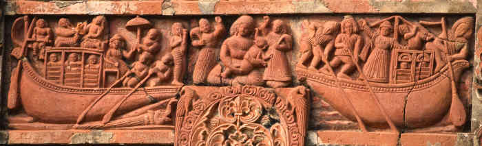 Different forms of Durga, the Mother Goddess in temple decorations of ...