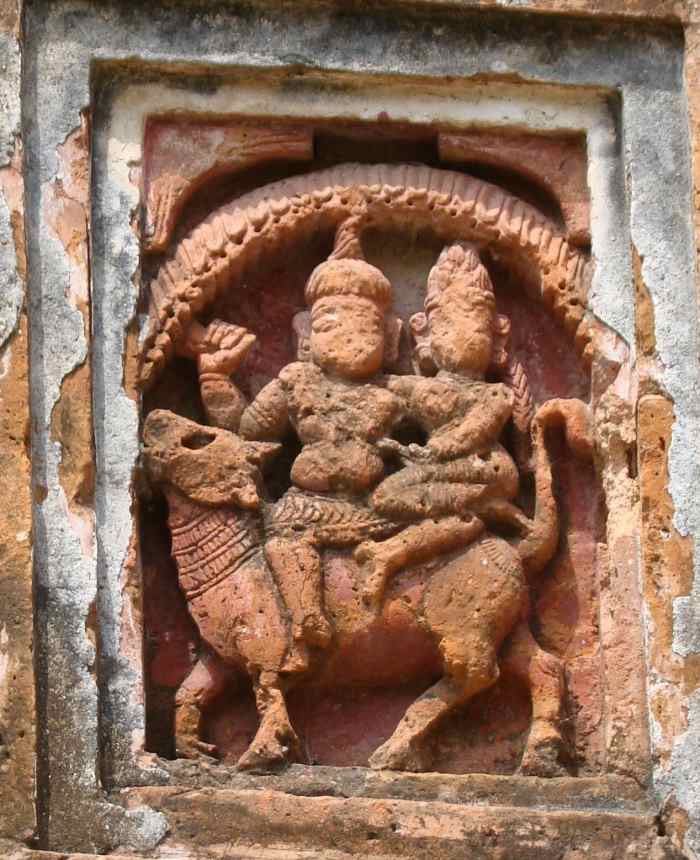 Different forms of Durga, the Mother Goddess in temple decorations of ...